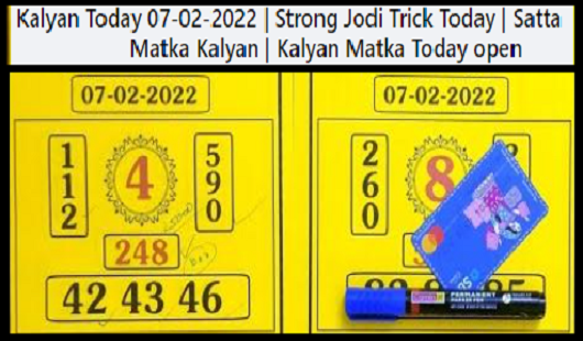 Kalyan 07-02-2022 free otc satta matka 100% Fixx single ank tricks