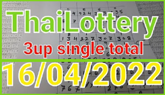 Thai Lottery possible single Total 3up and pair chart route 16/04/2022