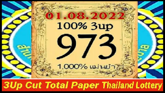 Thailand Lottery 3up Cut Total Paper Chart 100% Fix 01-08-2565