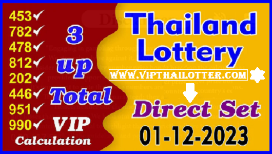 Thailand Lottery 3UP Total Vip Calculation Direct Set 01-12-2023