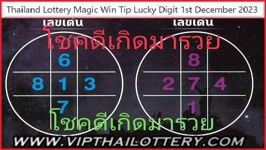 Thailand Lottery Magic Win Tip Lucky Digit 1st December 2023