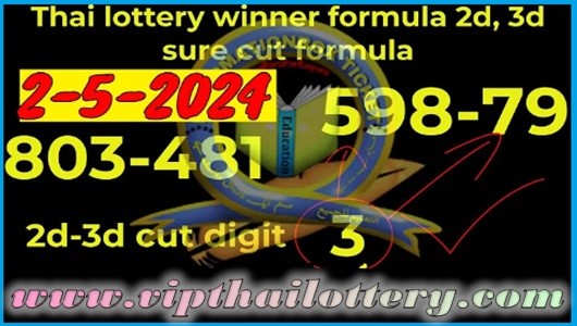 Thai Lottery Sure Cut 3D Winner Formula Update 02-5-2024