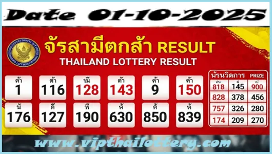 Thailand Lottery Result Chart Check Online 01-10-2025